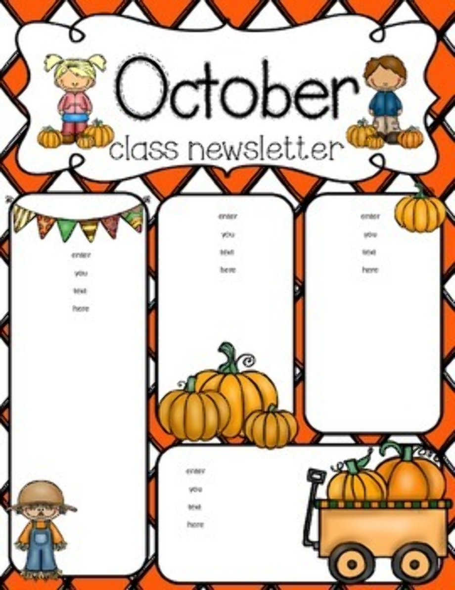Free Editable October Newsletter Template Printable Templates
